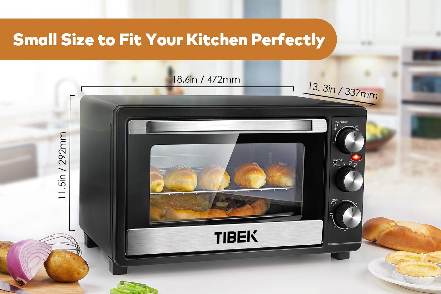 Horno De Sobremesa Tibek 23L, 1500W Por 44,99€ Con Código, Antes 63,99 ...
