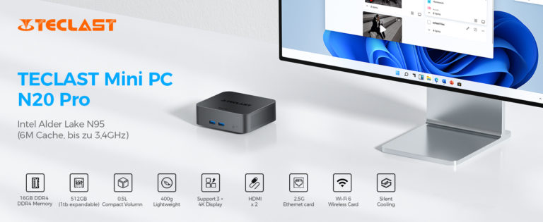 Mini PC Teclast N20, Intel N95, 8/256GB Por 95,99€ Y 16/512GB Por 130 ...